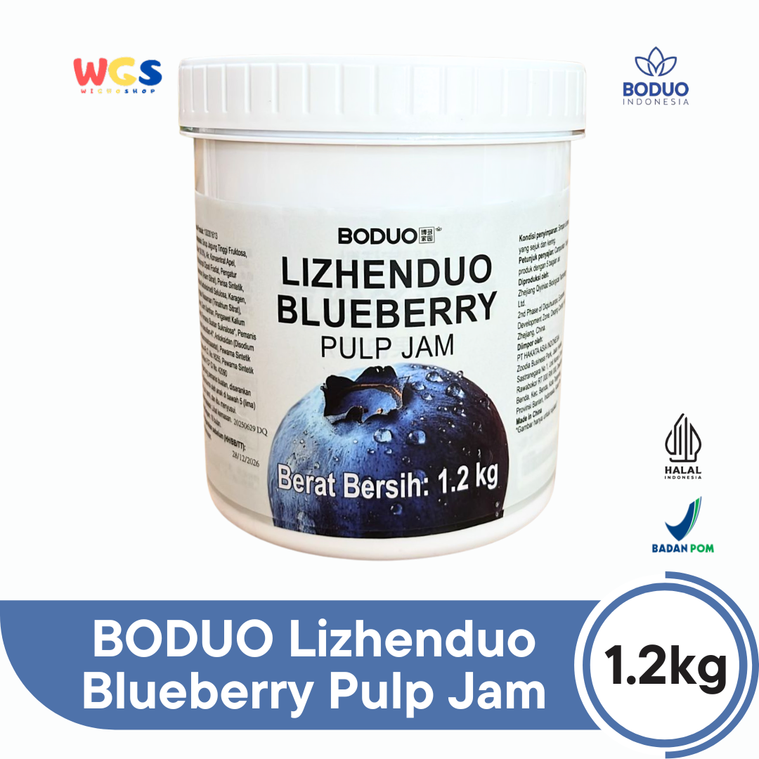 BODUO Lizhenduo Blueberry Pulp Jam 1.2 kg | Base Minuman & Topping Blu ...